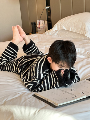 男童家居服套装保暖睡衣珊瑚绒