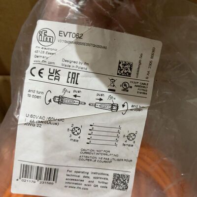 EVT062 易福门5米公母头连接线缆 M12  5芯