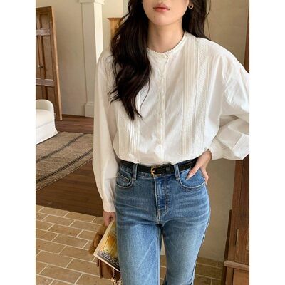 thMorning早秋新款法式拼接蕾丝