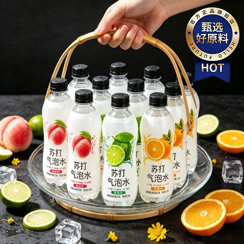 商超同款!天然气泡苏打水官方旗舰店无0糖0脂0卡碳酸饮料整箱24瓶