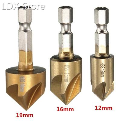 3pcs/Set 5 Flutes 90 Degree Point Angle Chamfer Cutter 1/4&q