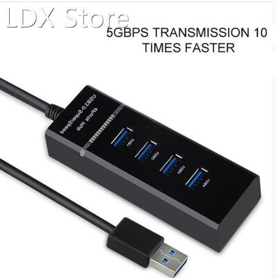 4 Ports USB 3.0 Hub Widely Compatible High Speed 5Gbps USB S
