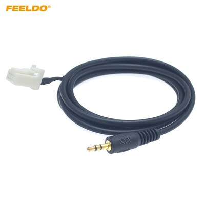 FEELDO 10pcs Car 3.5MM Male Jack AUX IN Socket Audio Cable