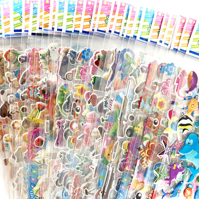 12 Sheets/Pack Cute Bulk 3D Puffy Stickers for Kids Scrapboo