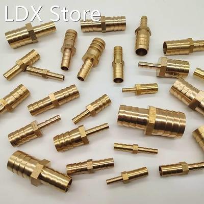 2pcs Brass Copper Joint Brass 2 Way Reducing Straight Connec
