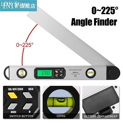 0~225 Degree Multi-function Digital Angle Ruler 400mm Protra