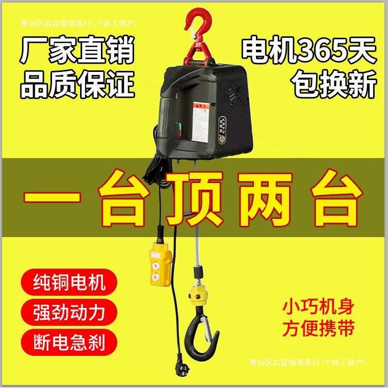 进口遥提升机家用0v电动葫芦升降微型便携小吊机22吨小型包邮