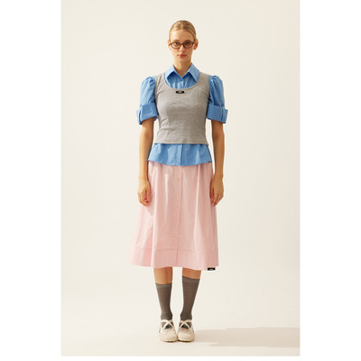 衬衣学院风针织背心短袖衬衫