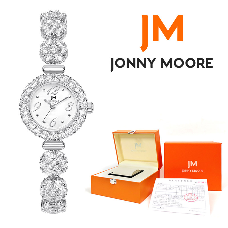 德国JONNY MOORE腕表时尚女士手表镶钻手链女表 JM1542G-7M_虎窝淘