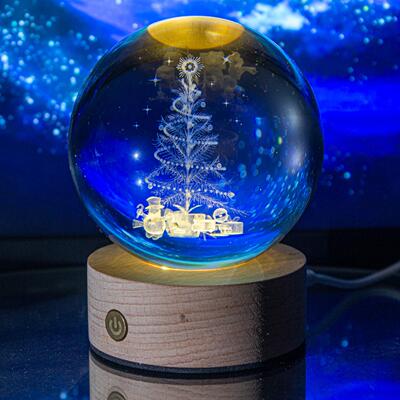 创意圣诞水晶3D内雕发光小夜灯