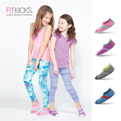 FITKICKS儿童舞蹈鞋居家运动鞋室内拖鞋超轻弹力透气袜子鞋防滑