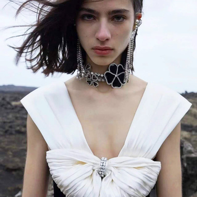 Exaggerated fashion large flower choker necklace欧美项链颈链