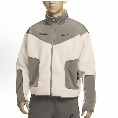 NikeSportswear美式复古运动拼接面料立领拉链宽松休闲FB7600-029