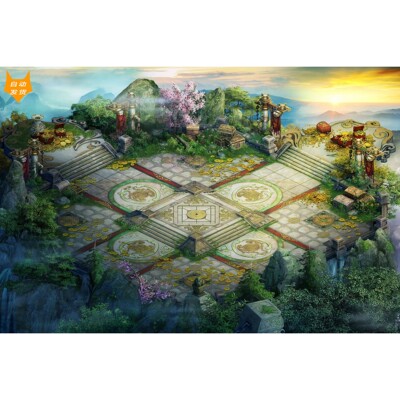 [2D素材] 烽鼎江山2.5D地图 3渲2场景资源 51P