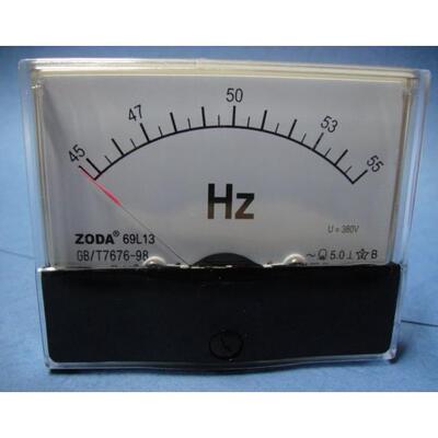 浙江中达69L13-HZ 45~55 380V 交流频率表 安装面板式赫兹指针表