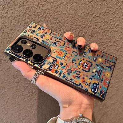 满屏小怪兽适用三星S24手机壳彩银Galaxy新款S24ULTRA创意S23+创意note20氛围感s25