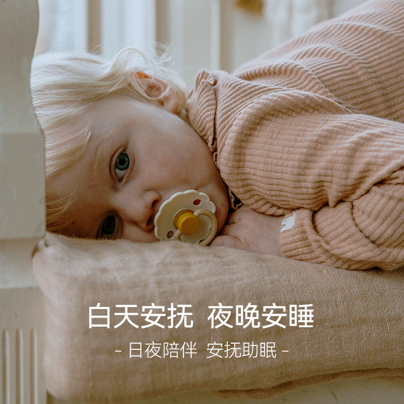 mushie芙丽嘉婴儿乳胶安抚奶嘴防胀气新生儿宝宝原装哄睡安睡神器