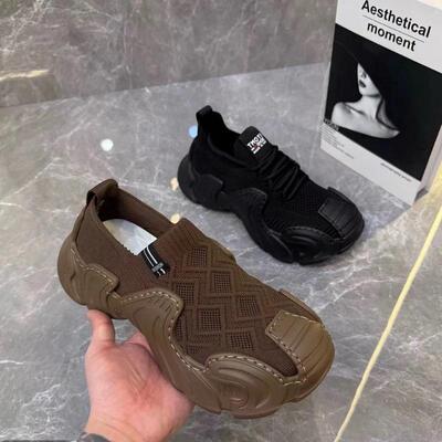 【JAKE CAVO5男士飞织网面时尚百搭舒适厚底超轻一脚蹬潮流男鞋