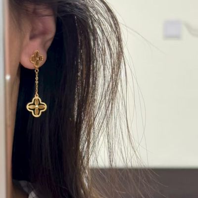 金色幸运草耳坠耳环精致时尚高颜值百搭经典设计小众百搭轻奢简约