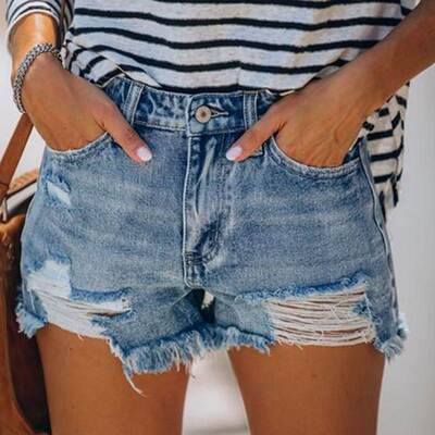 Women Casual Summer Stretchy Denim pants ladies Jean Shorts