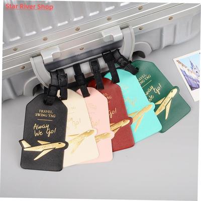 Travel Accessories Creative Aircraft PU Leather Luggage Tag