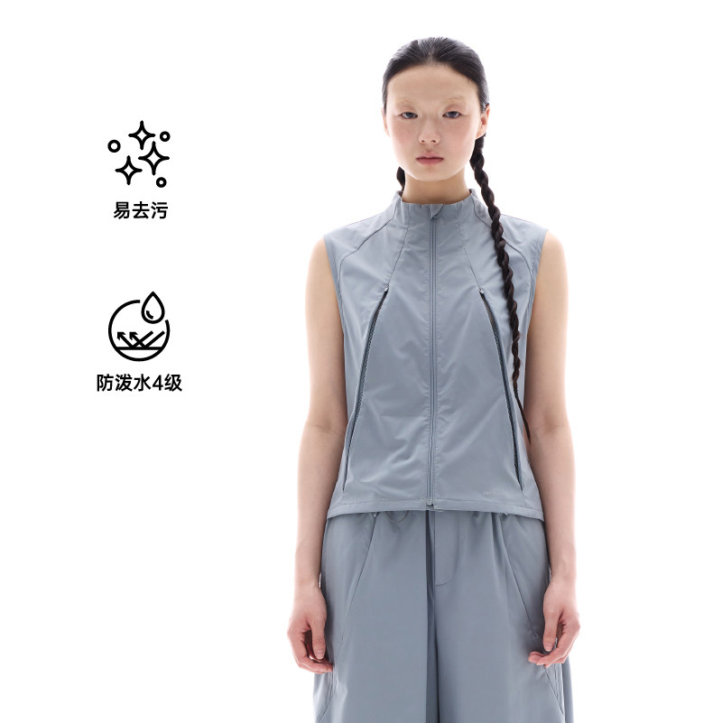 【防泼水】UPON PRO 25新品小高领隐形拉链弧线分割收腰马甲_虎窝淘