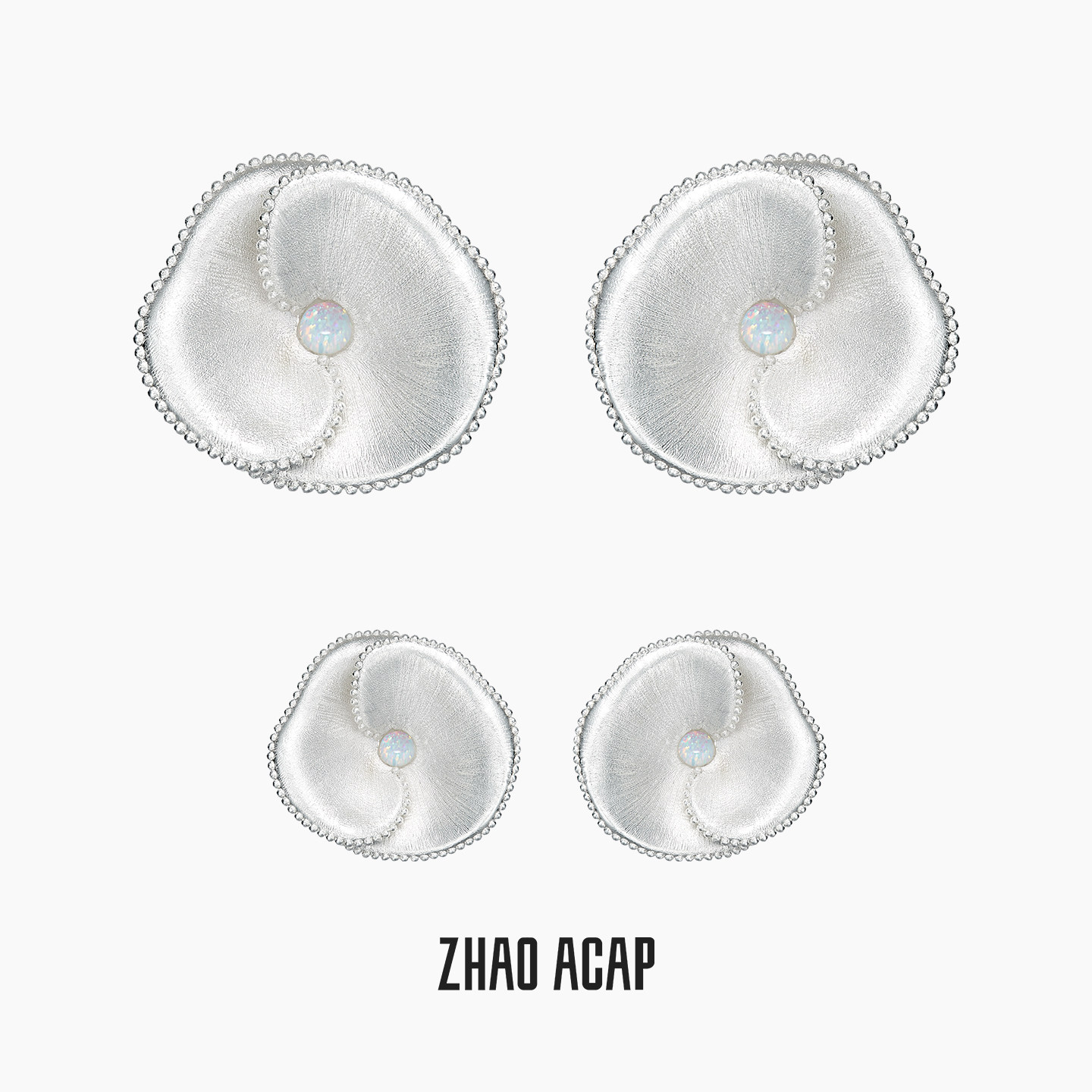 ZHAO ACAP原创设计虎刺梅丝绸拉丝耳钉