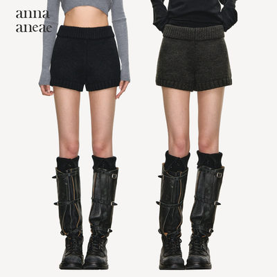 ae高腰弹性毛织短裤外穿