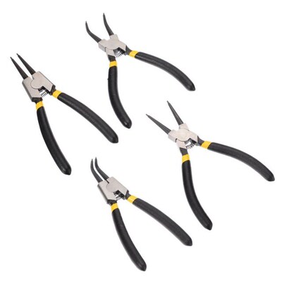 4pcs New 6 inch 150mm Circlip Pliers Set Snap Ring Plier Ang