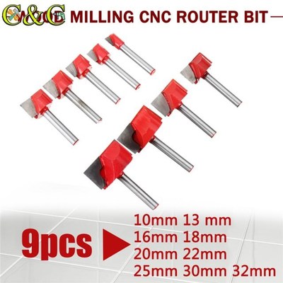 9Pcs/set 10-32mm Surface Planing Bottom Cleaning Wood Mill C
