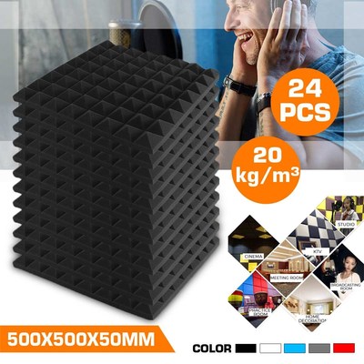 24PCS 50x50x5cm Studio KTV Rooms Acoustic Soundproof Foam So