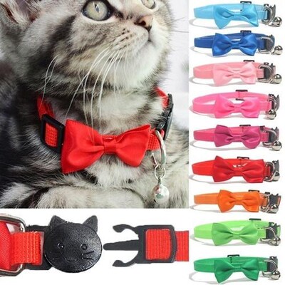Fashion new pet bow collar nylon webbing multicolor adjustab
