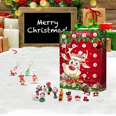 Christmas Advent Calendars Keychain Resin Ornaments Christma