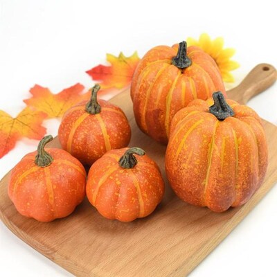 7Pcs Artificial Pumpkin Fake Simulation Vegetabl Model Hallo