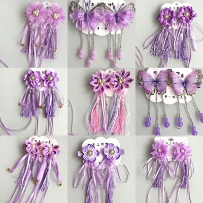WYINYA  A pair of children's Chinese style purple series flo