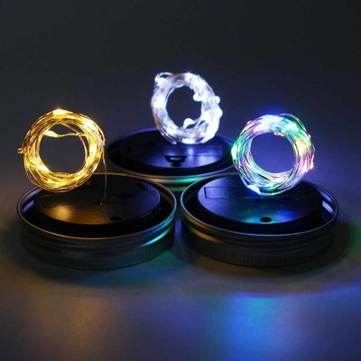 2M Solar Powered Lighting String 20LEDs Mason Jar Lid Insert