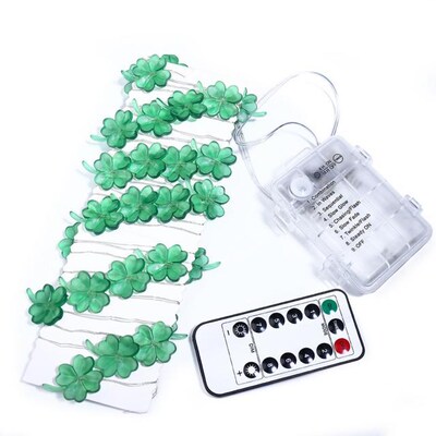 Shamrocks LED String Lights Four Leaf Clover Model Lamp Copp