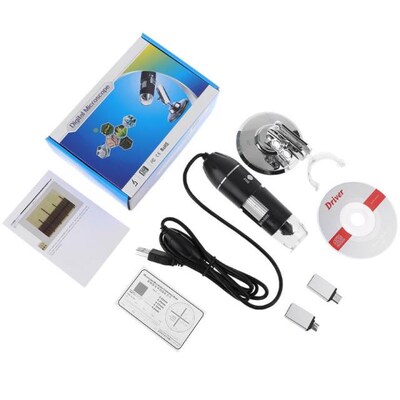 1600X Digital Microscope with 2 Adapter PC Type-C Micro-USB