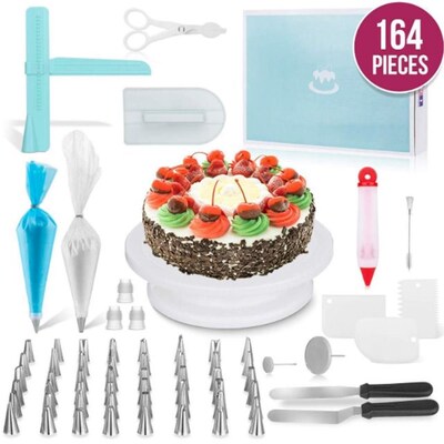 164PCS Cake Turntable Set Multifunction Cake Decorating Kit