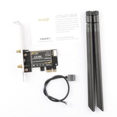 2974Mbps Wifi6 Dual Band Desktop PCIe Intel AX200 Card 802.1