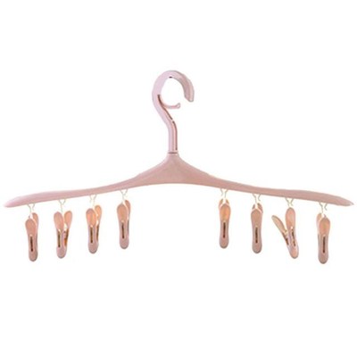 Plastic Anti Slip Clothing Hanger with 8 Clips 适用于 Socks