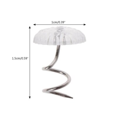 50PCS Clear Heads Twist Pins Fixed Fastener 适用于 Upholster