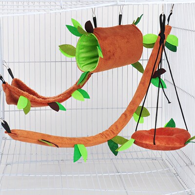 Swing Soft Hamster Bed Hideway Tunnel Ropeway Small Animals