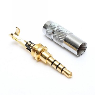 New 4 Pole 3.5mm Stereo Headphone Male Plug Jack Audio Solde
