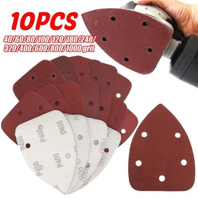 10Pcs Sanding Sheets Sanding Discs Sandpaper Pads Triangle 5
