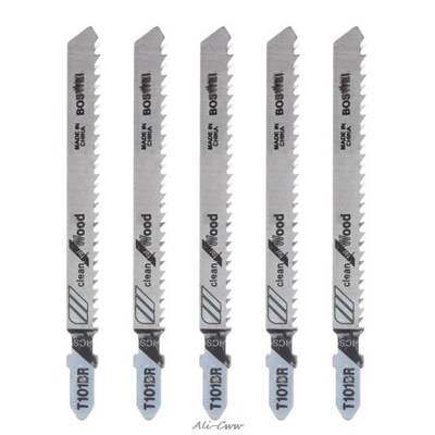 5Pcs/Set T101BR HCS 100mm Jigsaw Blades Clean 适用于 Wood La