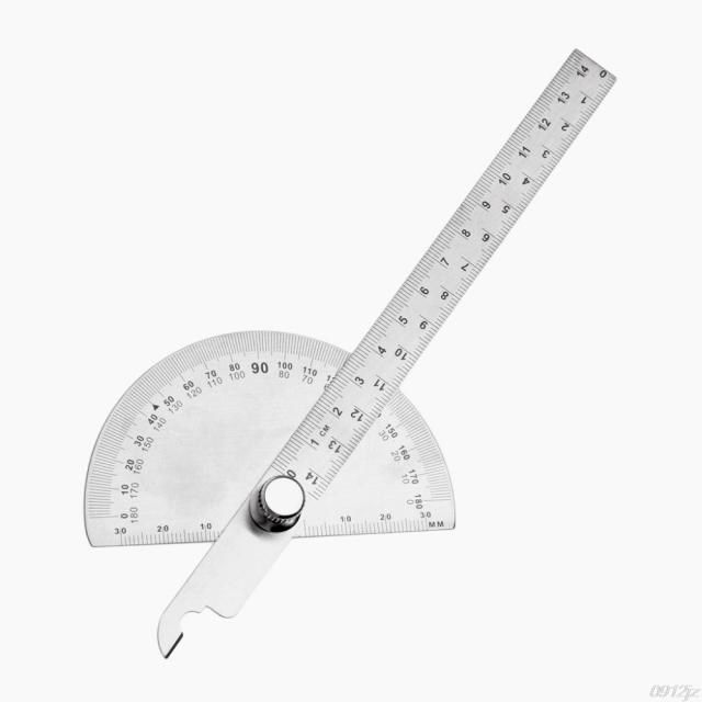0-180 Degree Angle Ruler Round Head Rotary Protractor Adjust_虎窝淘