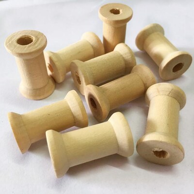 20pcs/lot Vintage Style Empyty Wooden Bobbins Spools Reels O