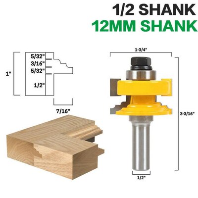 1PC 12MM 1/2 Shank Classical Reversible Rail & Stile Ogee Te