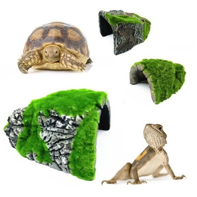 Artificial Moss Rockery Stone Pet Reptile Cave Hide Vest Box